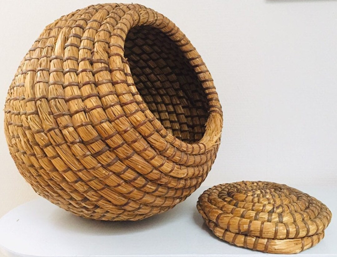 Antique Basket Manna Handmade Traditionnal Belgian or French Woven ...