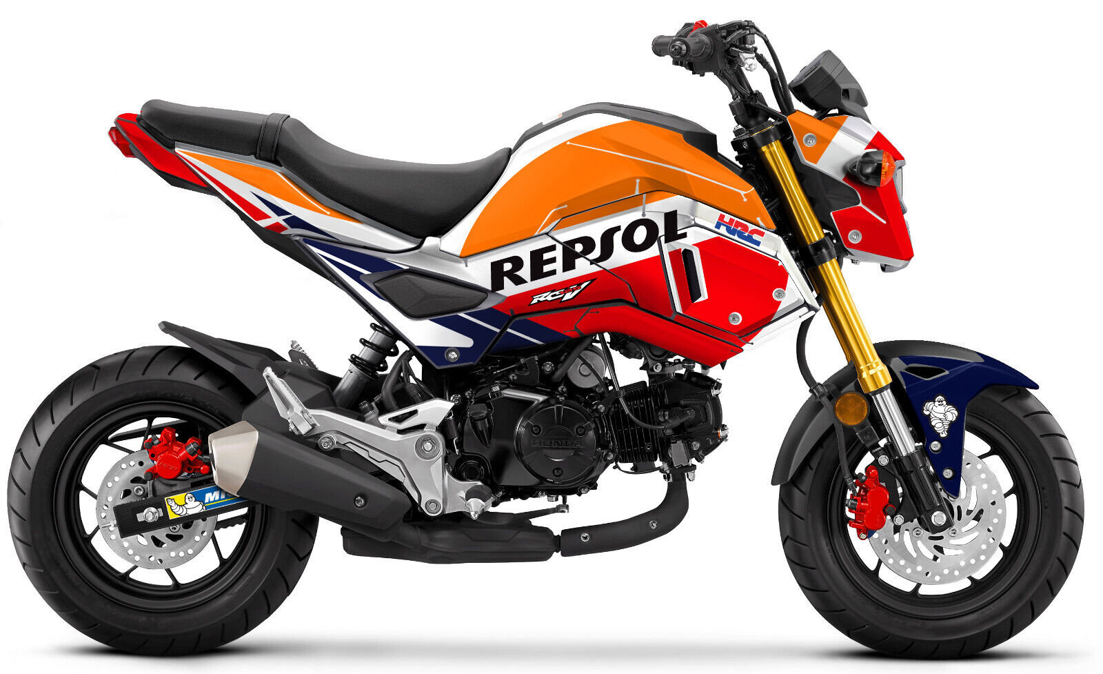 Full Graphic Decal Repsol Moto 2017-2020 Honda Grom MSX125 Graphics Kit ...