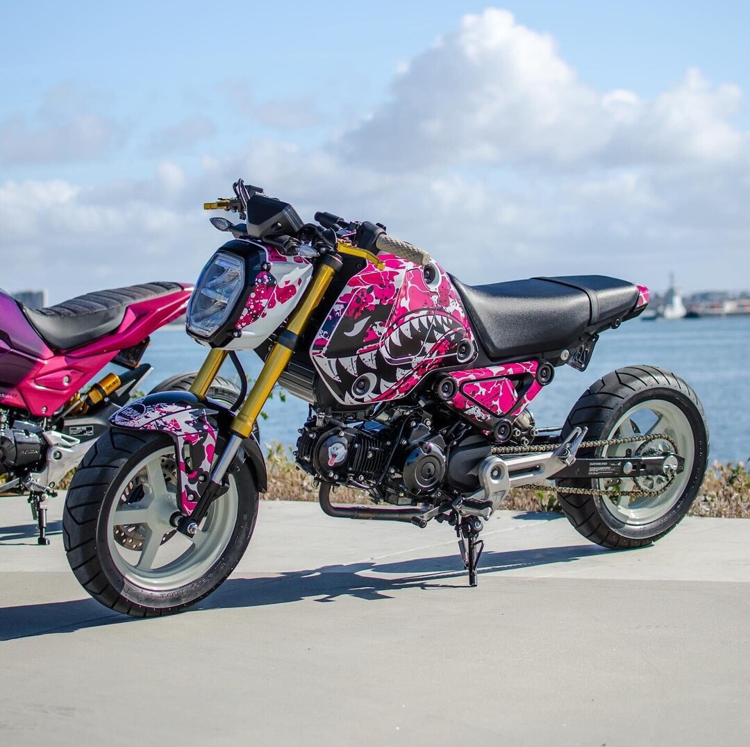 Full Graphic Decal Set the Shark PINK CAMO 2021-2024 Honda Grom ...