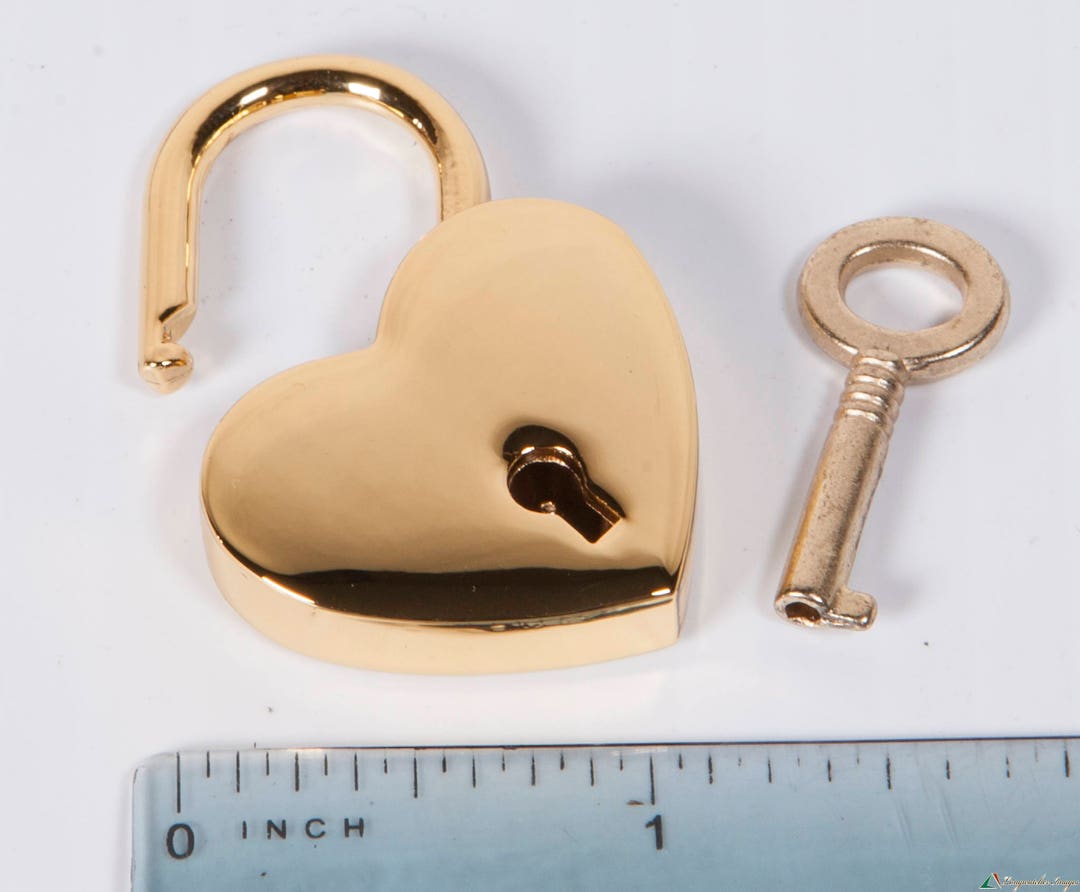 Large Small Heart-shaped Lock, 'gold' - Etsy