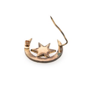 Antique 1910s Rose Cut Bohemian Garnet Star and Crescent Moon Cluster ...