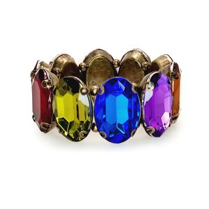 Vintage 1990s Large Colorful Expansion Costume 6-3/4 Bracelet 90s ...