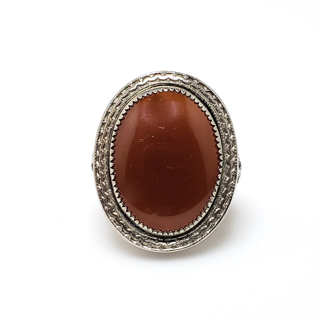 Antique 1920s NEMCO Art Deco Brownish Red Glass and Silver Plate ...