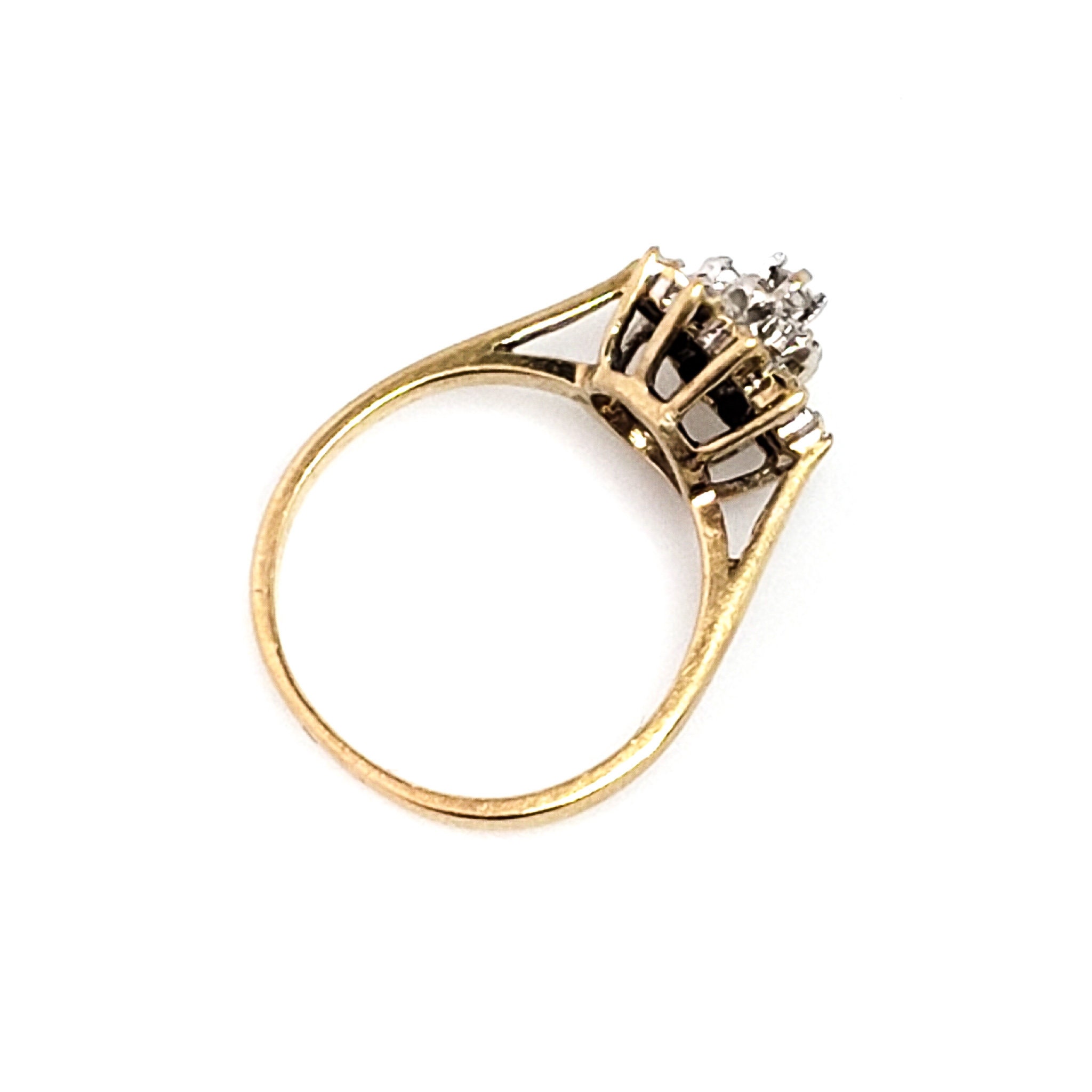 Vintage 1980s SAMUEL AARON Diamond Cluster and 10K Yellow Gold | Etsy