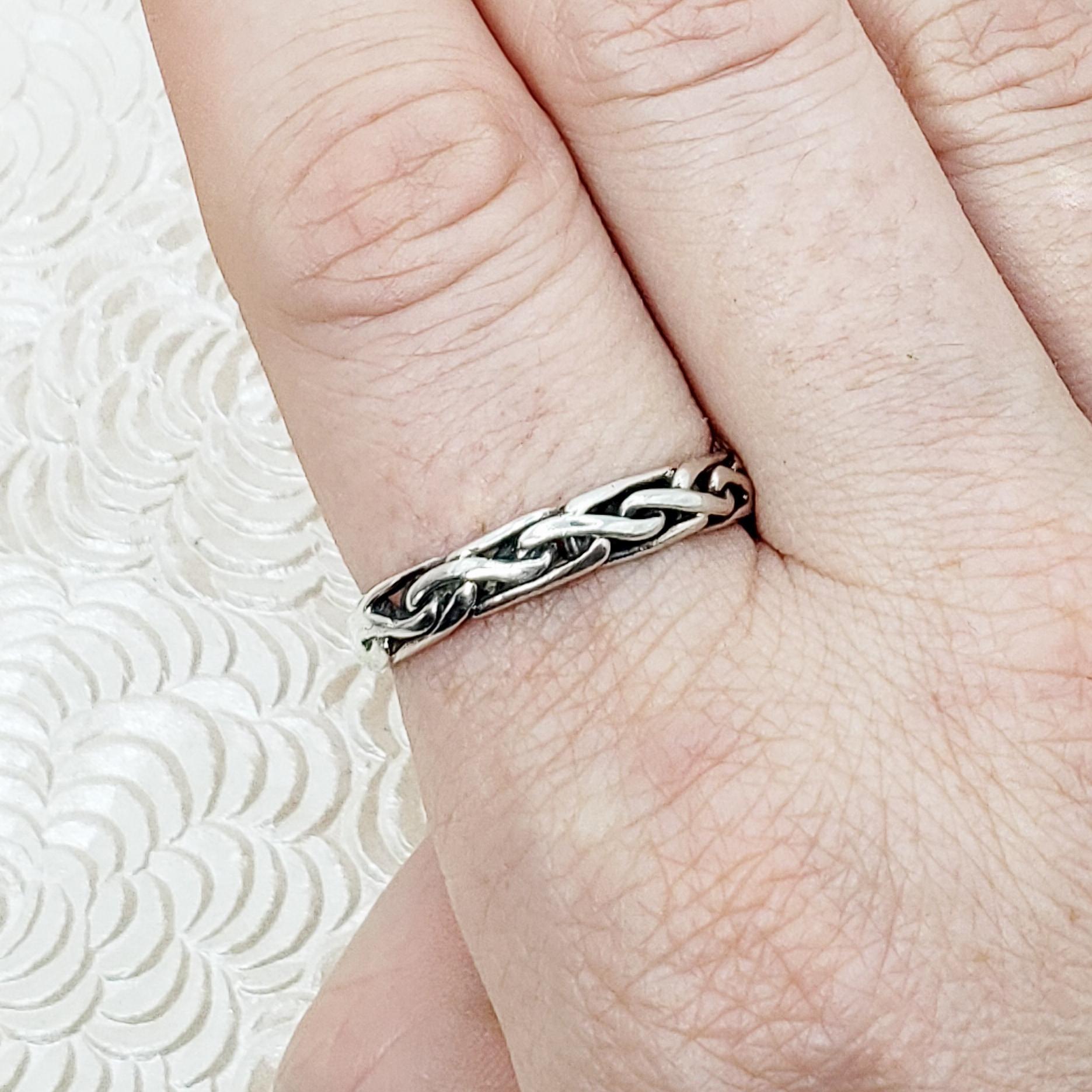 Vintage 2000s PETER STONE Sterling Silver Celtic Band Ring Size 10 ...