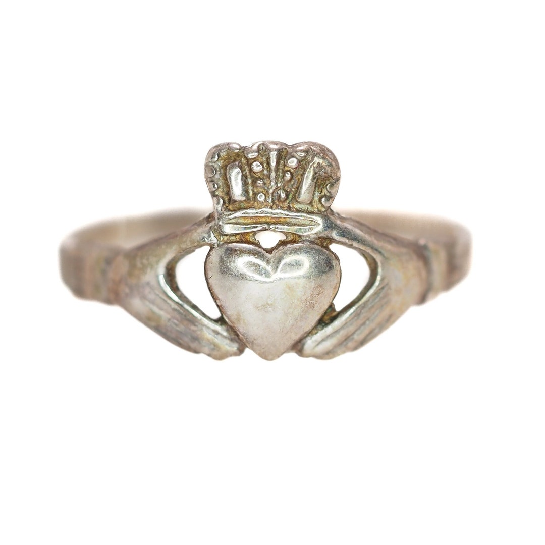 Vintage Sterling Silver Claddagh Ring - Irish Love Ring Size 5.25 - Etsy