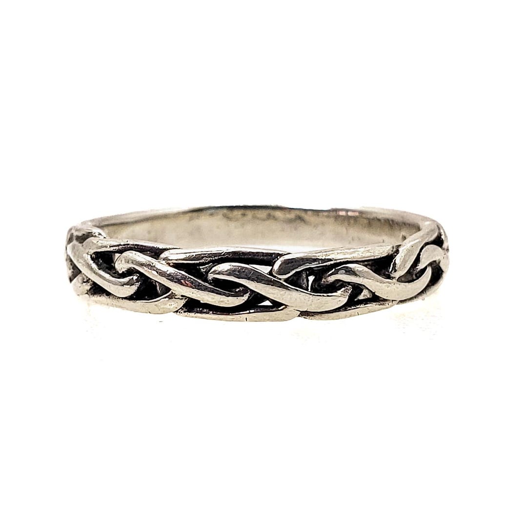 Vintage 2000s PETER STONE Sterling Silver Celtic Band Ring Size 10 ...