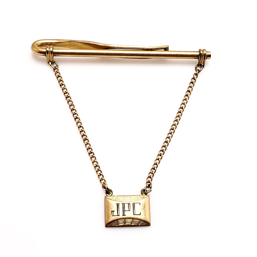 Vintage 1950s JPC Tie Clip ANSON Tie Bar Monogrammed jpc Gold Filled ...