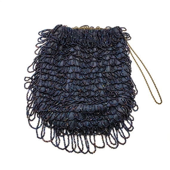 Antique 1890s Victorian Dark Blue Purse - Late Victor… - Gem