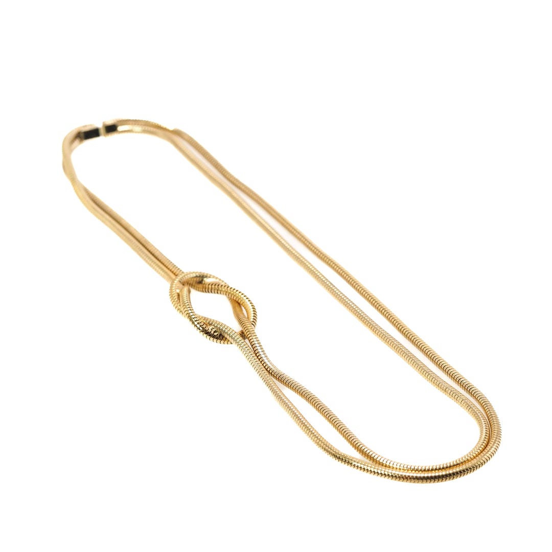 Vintage Gold Plate Double Strand Chain - 1940s Gold Plate Snake Chain ...