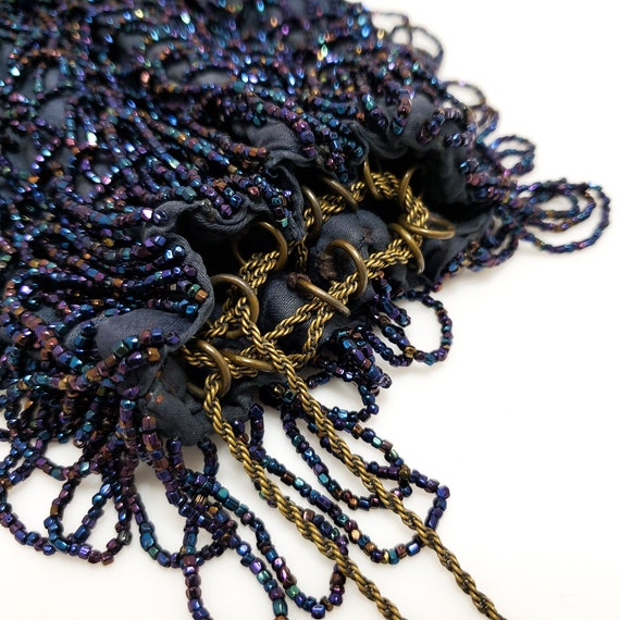 Antique 1890s Victorian Dark Blue Purse - Late Victor… - Gem