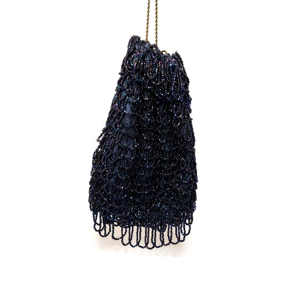 Antique 1890s Victorian Dark Blue Purse - Late Victor… - Gem