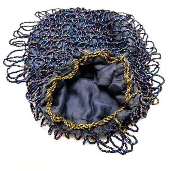 Antique 1890s Victorian Dark Blue Purse - Late Victor… - Gem