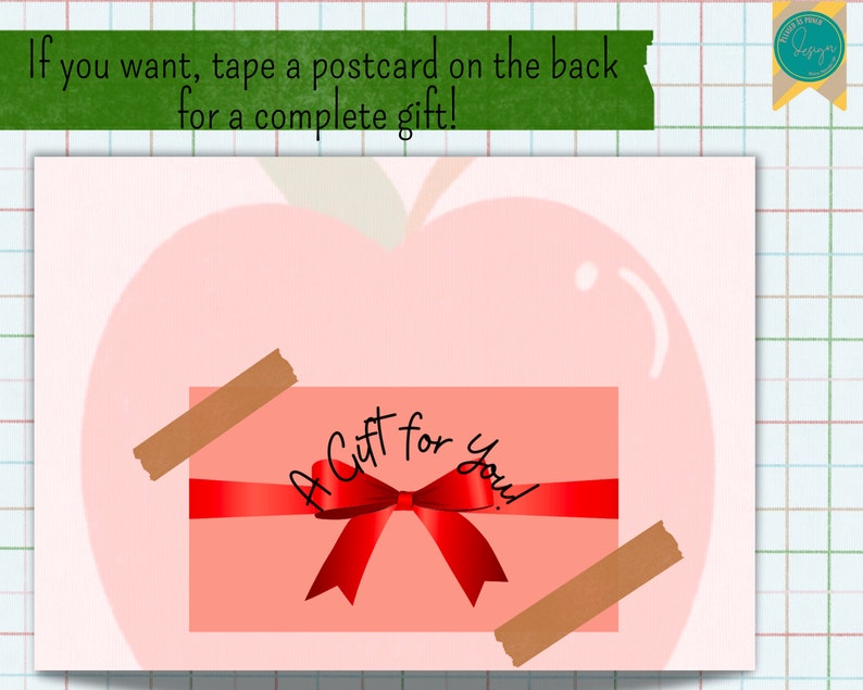 Printable Teacher Holiday Card Apple Ornament Card | Etsy