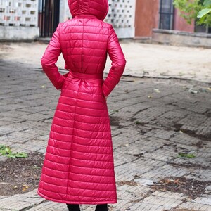 Red Long Coat Women,winter Coat ,women Winter Coat,long Quilted Coat ...