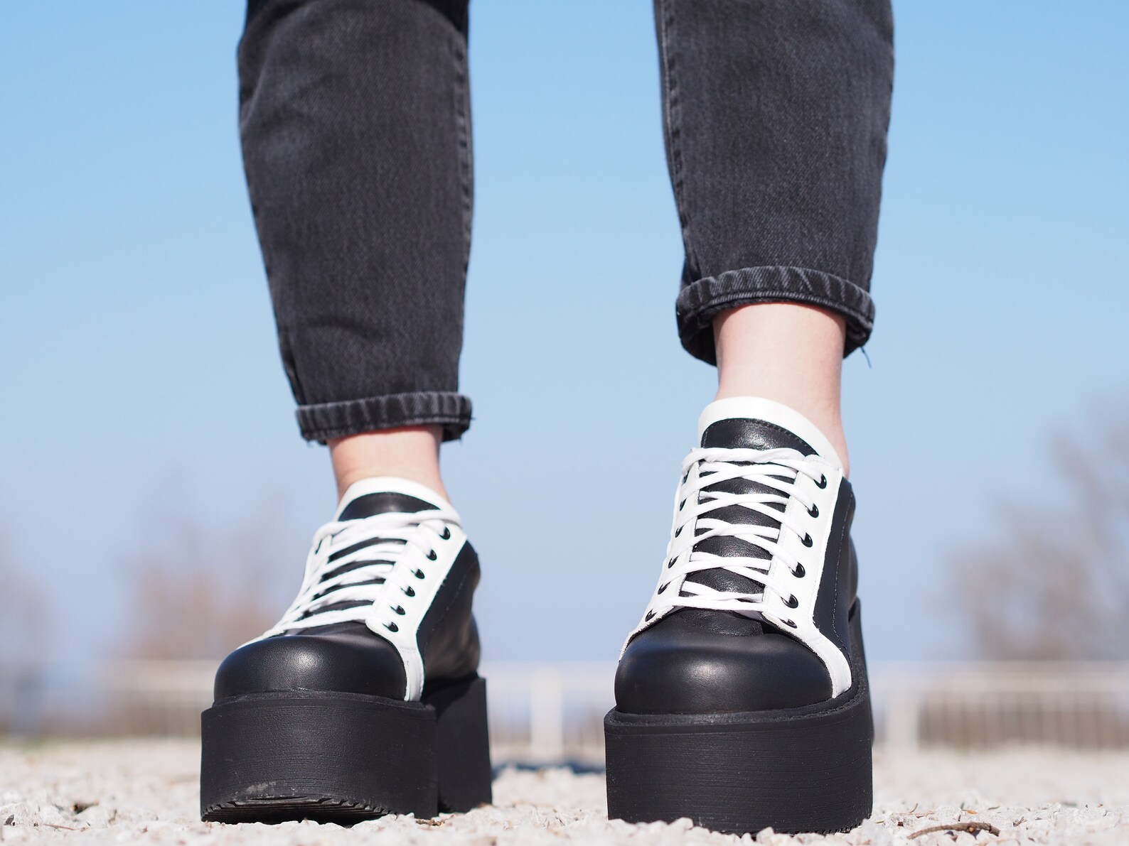 Women Genuine Leather Platform Shoes,leather Platfrom Sneakers,women ...