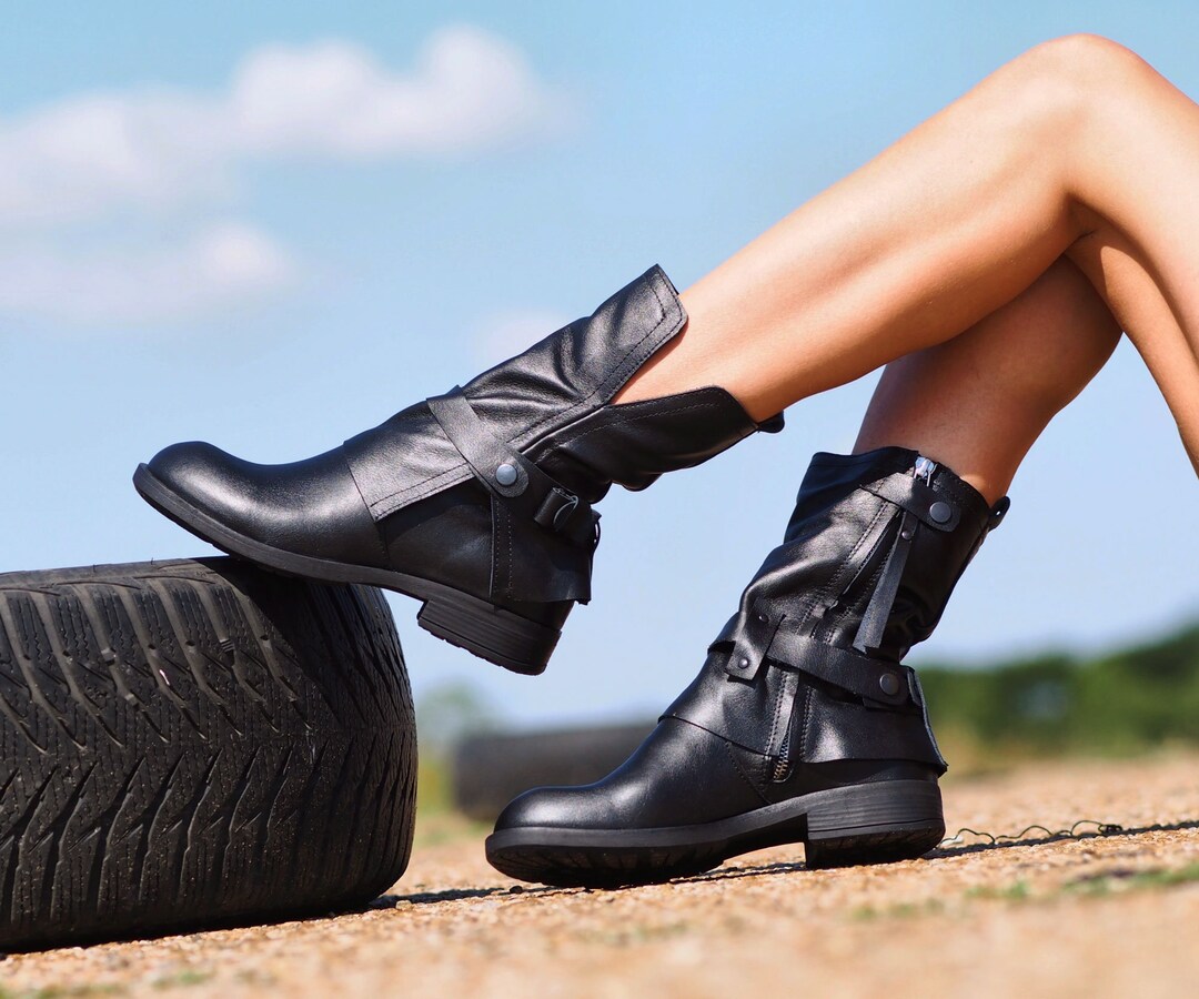 Extravagant Black Genuine Leather Women's Boots,leather Boots for Women ...