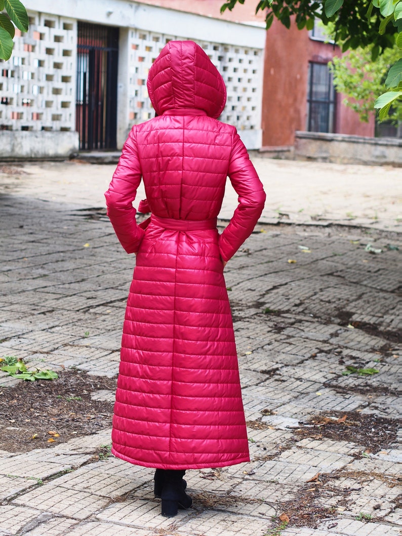 Red Long Coat Women,winter Coat ,women Winter Coat,long Quilted Coat ...