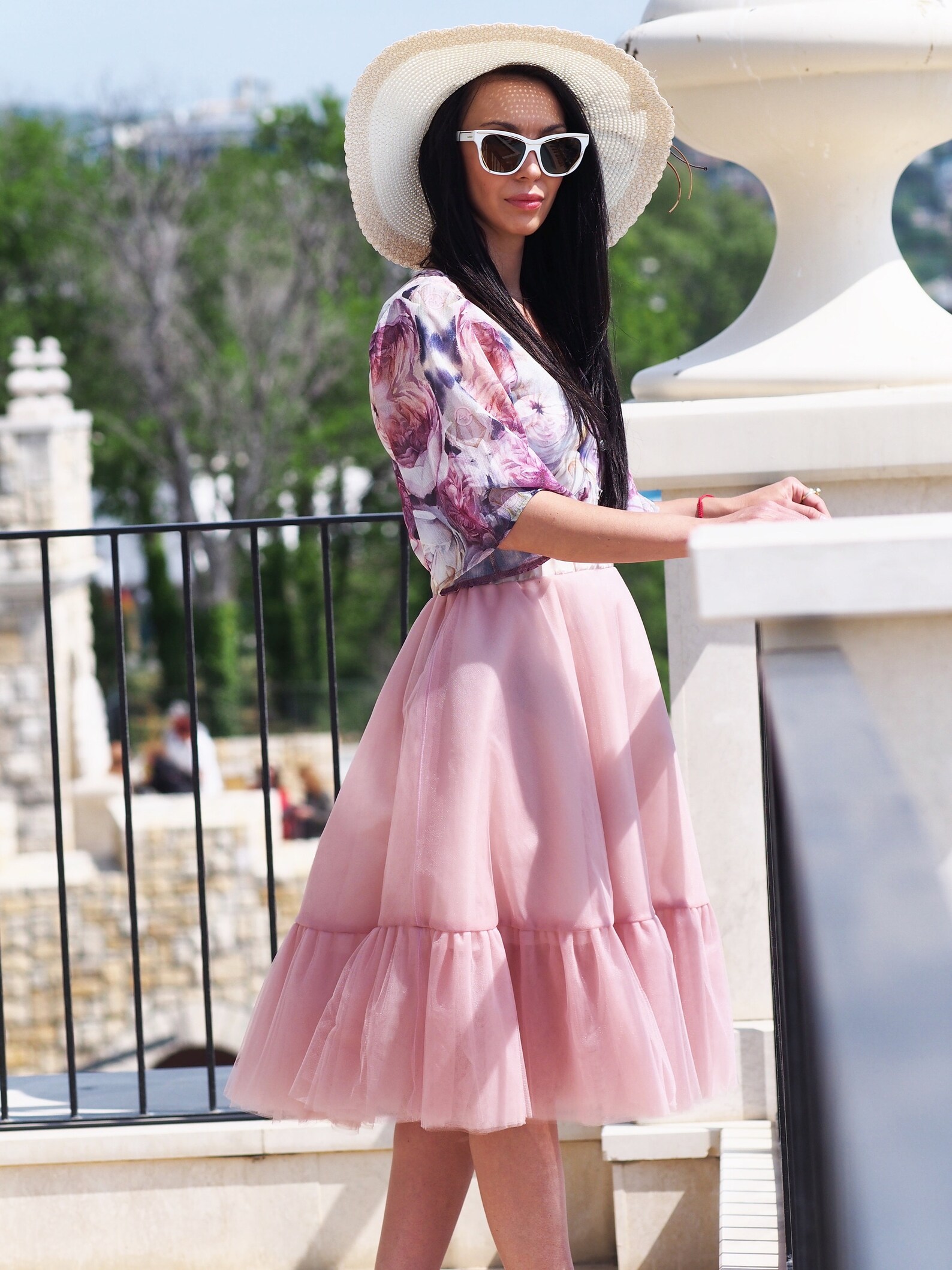 Romantic Pink Tulle Midi Skirt | Layered Tulle Skirt With Cotton Lining ...