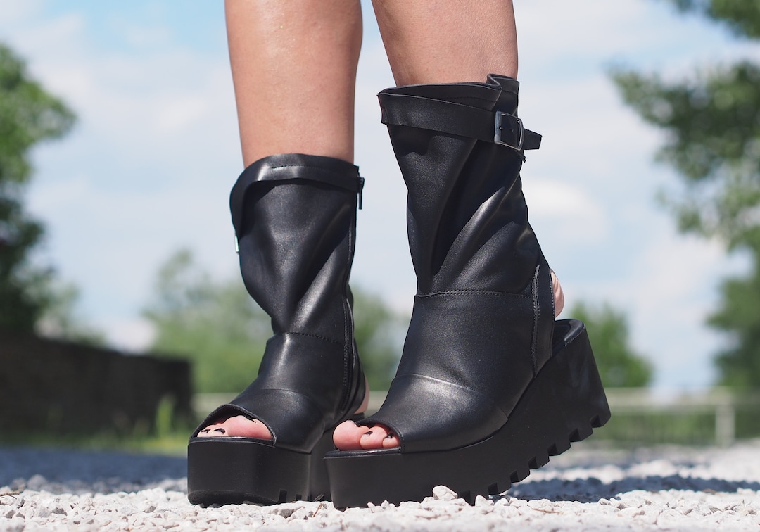 Women Genuine Leather Summer Boots,black Leather Summer Boots,leather ...