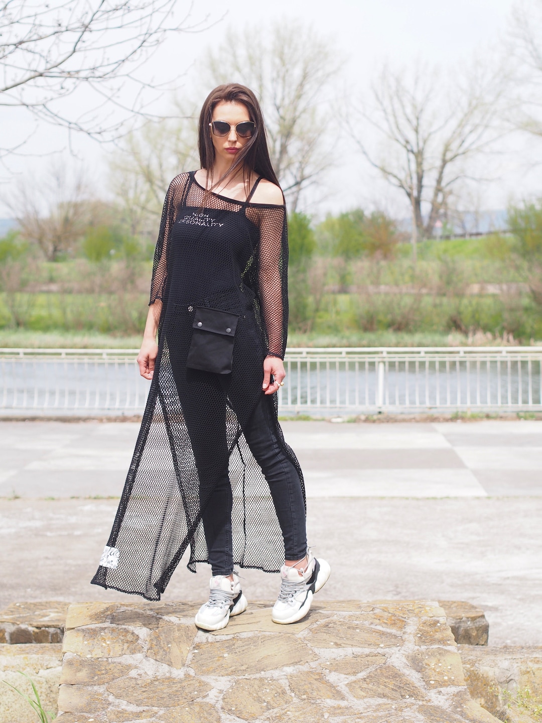 Women Asymmetric Tunic,extravagant Long Mesh Tunic,women Asymmetric Top ...