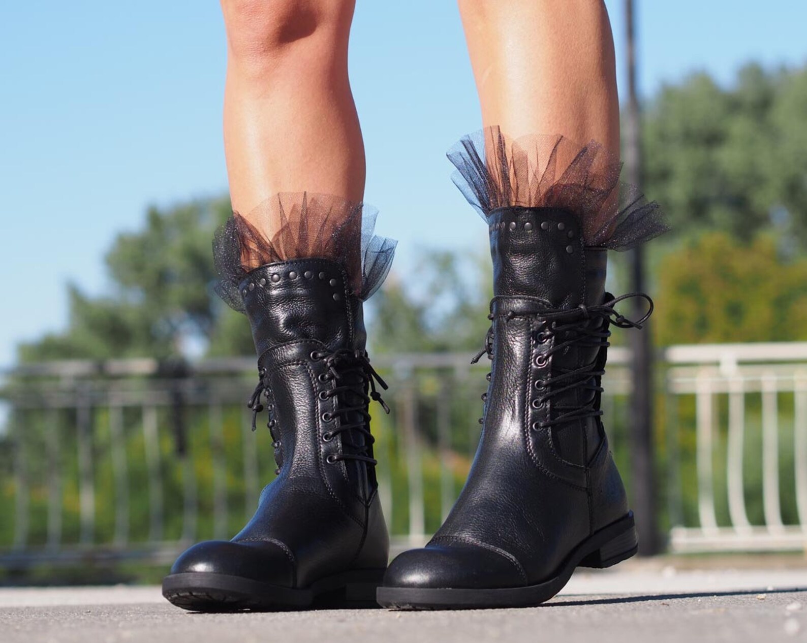 Women Genuine Leather Boots,black Leather Bots,extravagant Black ...