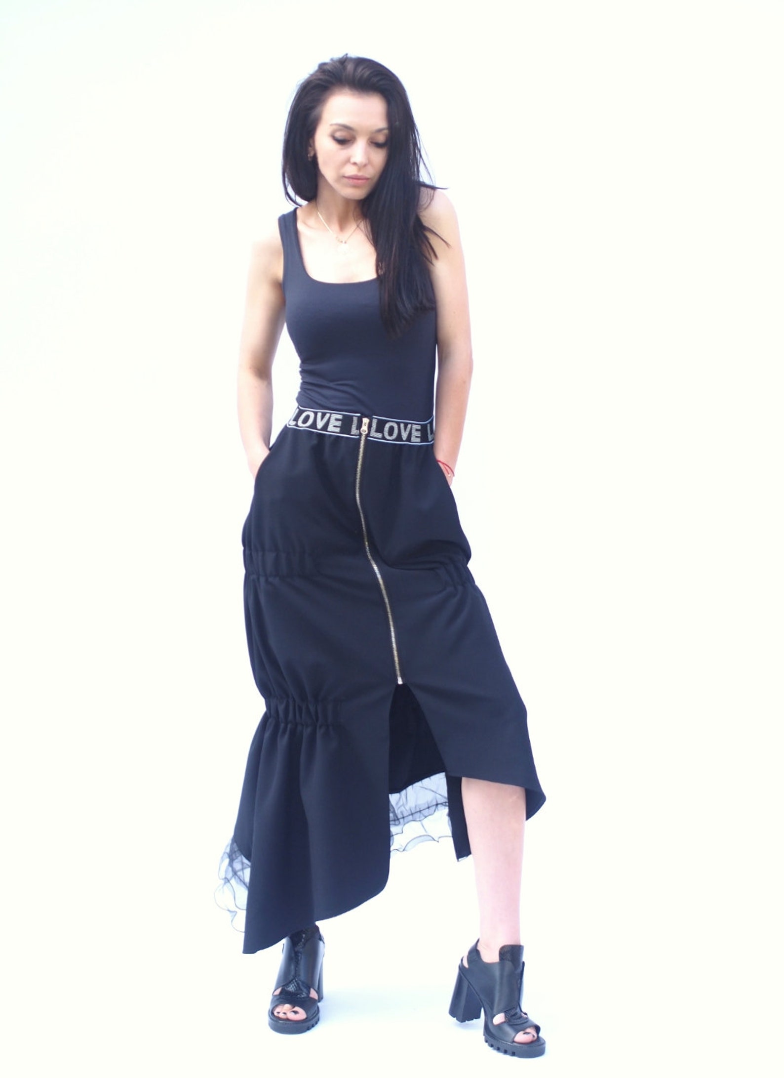 Women Asymmetric Maxi Skirt, Extravagant Maxi Skirt,women Asymmetric ...