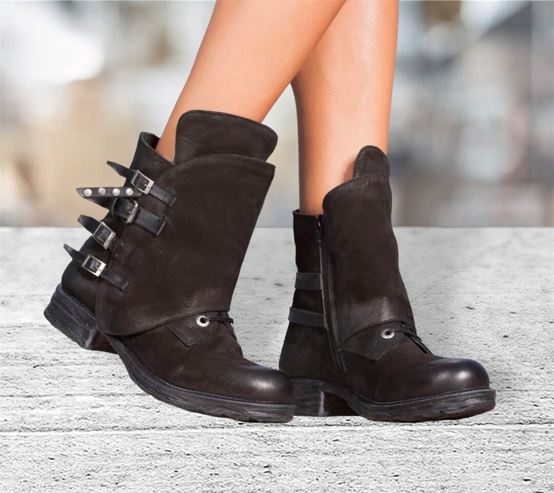 Women's Genuine Leather Boots,black Leather Boots for Women,extravagant ...