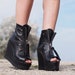 Women's Genuine Leather Summer Boots,leather Open Toe Platform Booties ...