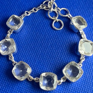 Crystal Natural Stones Set in Sterling Silverr Chunky Unique Facet Cut ...