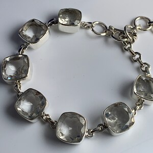 Crystal Natural Stones Set in Sterling Silverr Chunky Unique Facet Cut ...