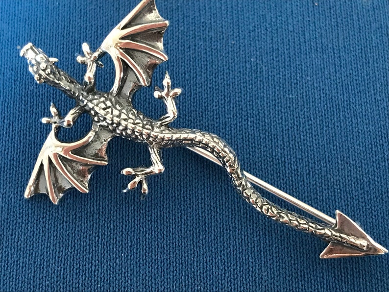Dragon Brooch Sterling Silver Fabulous Great Quality. Got Fans - Etsy