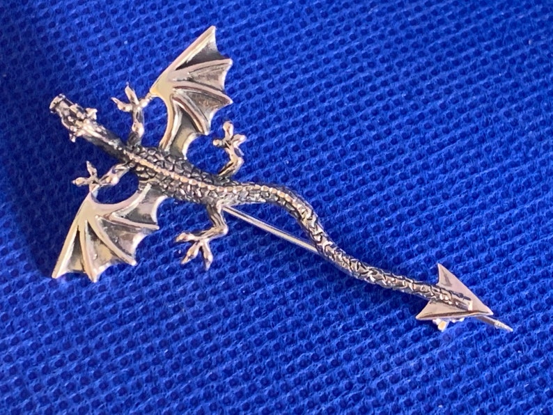 Dragon Brooch Sterling Silver Fabulous Great Quality. Got Fans - Etsy