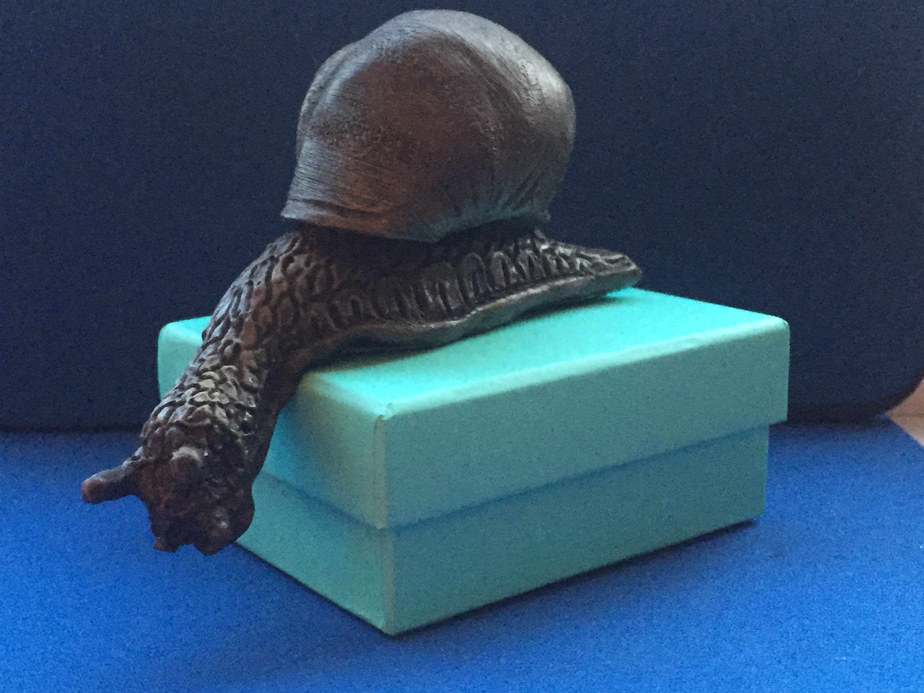 Snail Sculpture for a shelf Cold CastBronze fine quality made in the U.K.