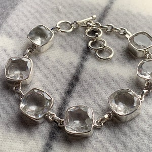 Crystal Natural Stones Set in Sterling Silverr Chunky Unique Facet Cut ...