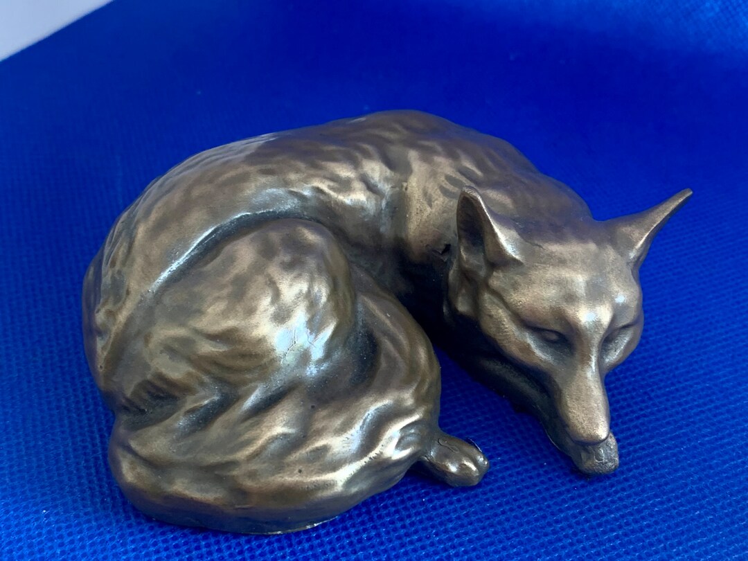 Fox Snoozing Figurine Cold Cast Bronze Fine Quality Made in the U.K. - Etsy