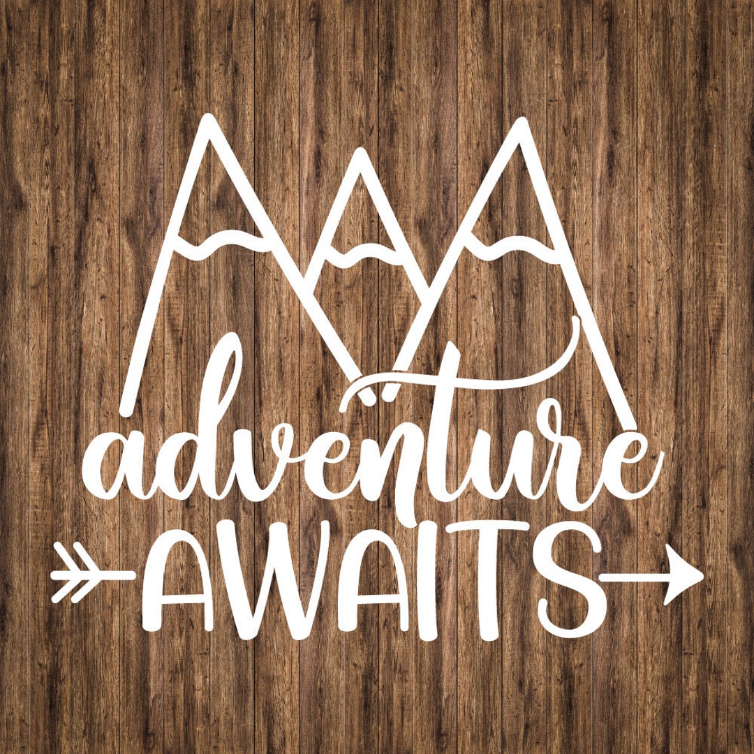 Adventure Awaits Sticker Vinyl Decal Laptop Sticker Car Decal Travel ...