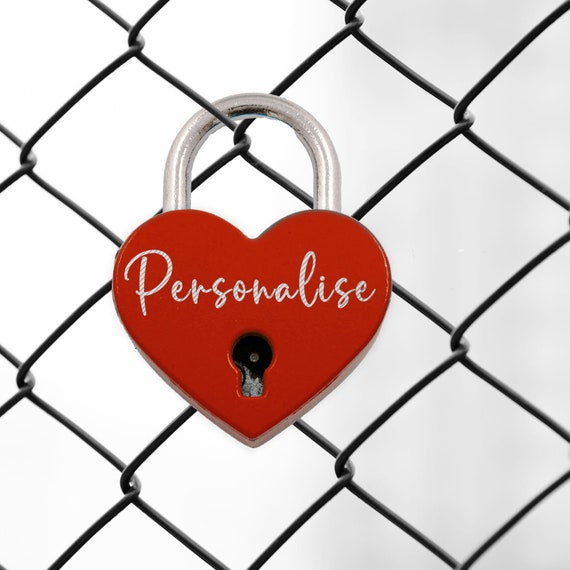 Personalized Heart Lock Red Heart Padlock and Key - Etsy
