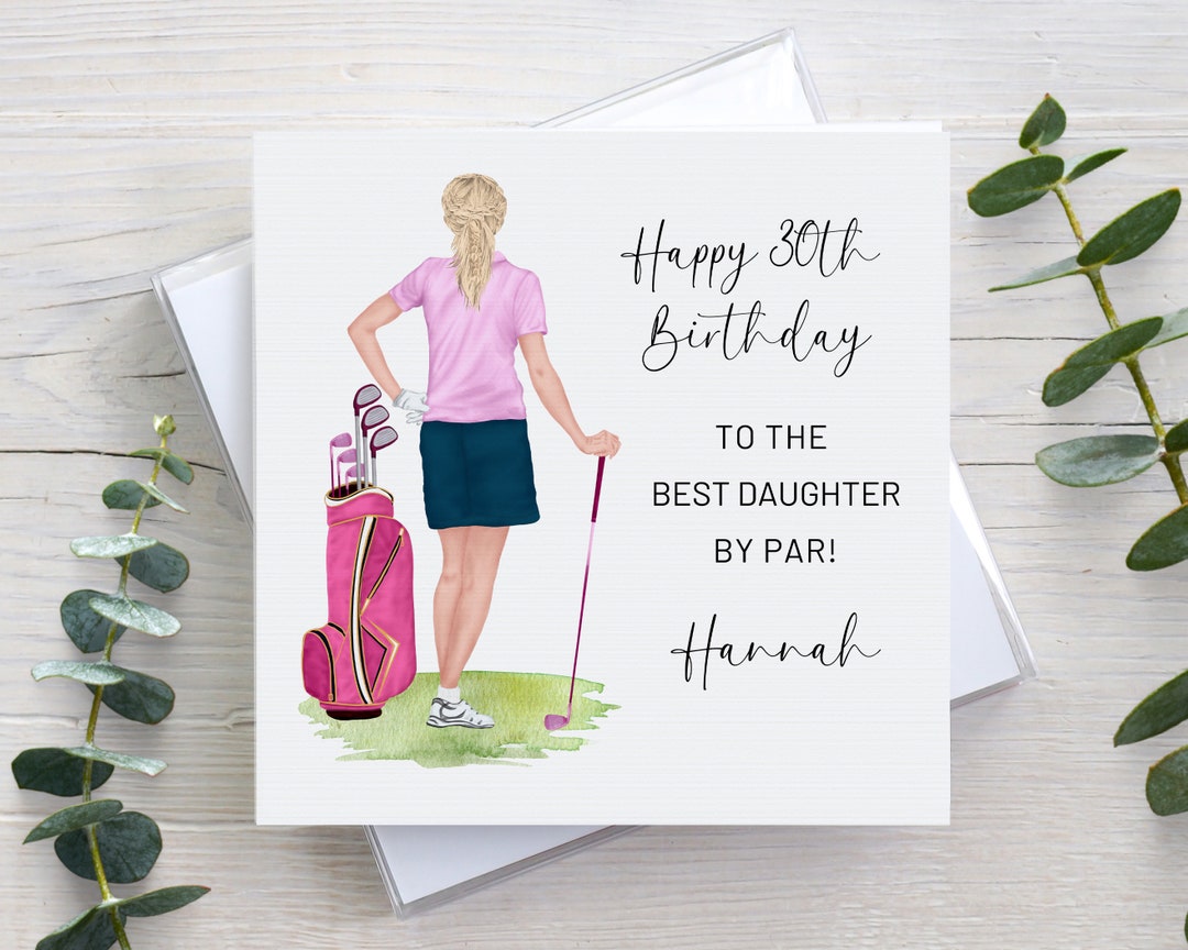 Personalised Golf Birthday Card for Her, 30th 40th 50th 60th, Any Age ...