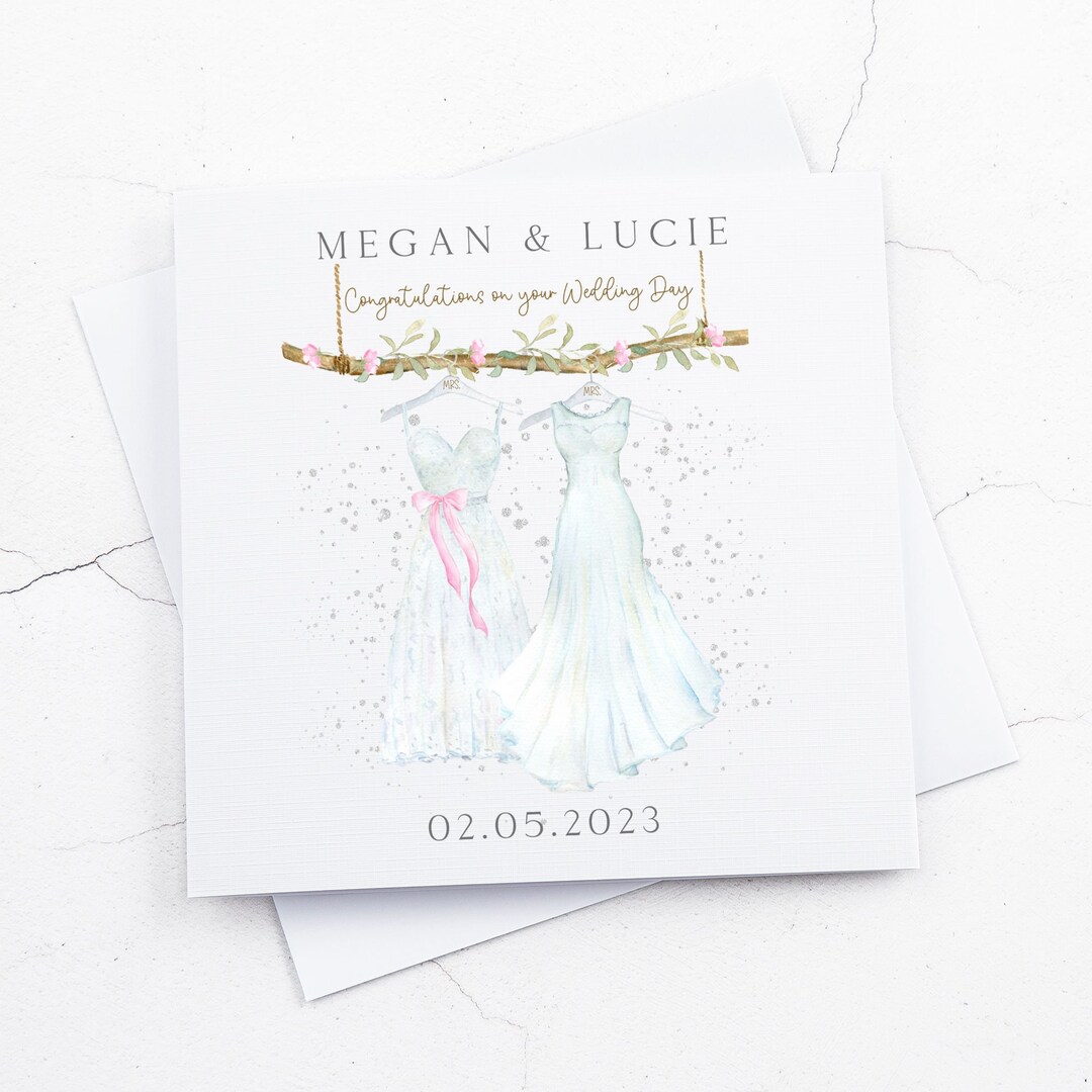 Personalised Wedding Card Lgbt Same Sex Wedding Mrs And Mrs Etsy Uk