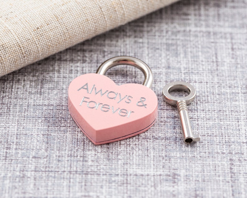 Personalized Heart Lock Pink Heart Padlock and Key - Etsy