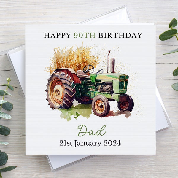 70th Personalised Tractor Birthday Card - Etsy