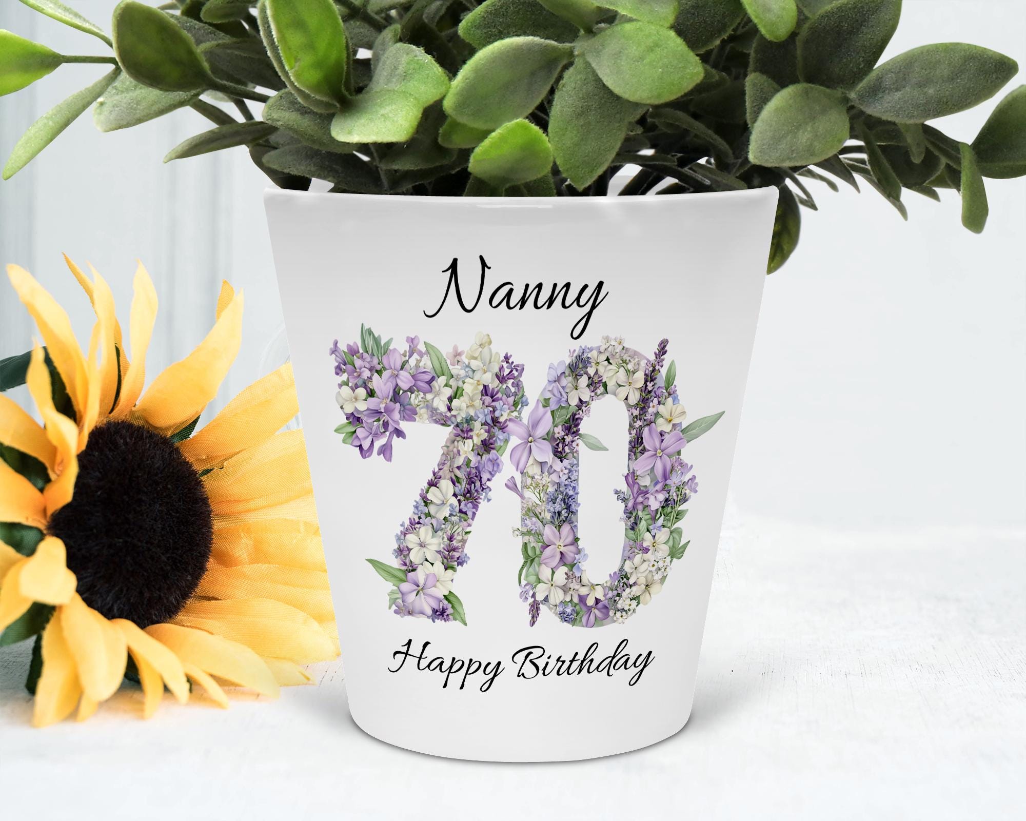 Personalised Plant Pot, 90th 80th 70th 60th Any Age Birthday Gift ...