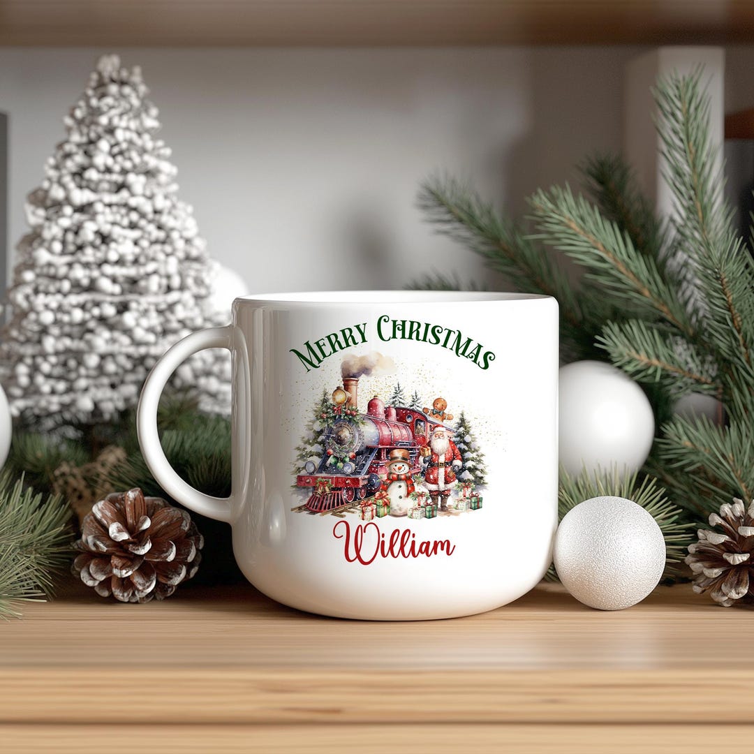 Personalised Christmas Express Train Cup for Toddlers, 6oz Polymer ...