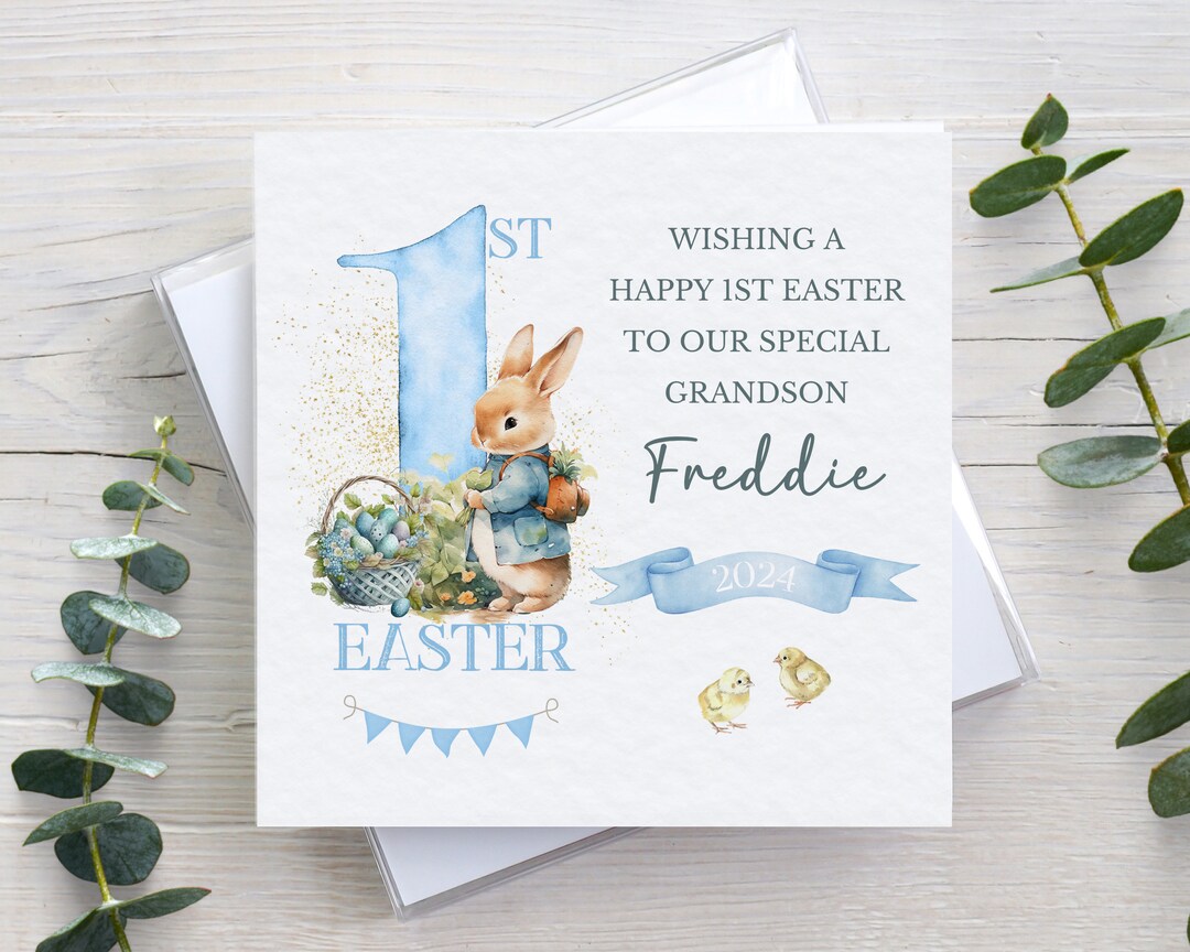 Personalised 1st Easter Card, for Boys Kids Children, Card for Son, for ...