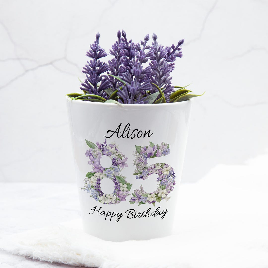 Personalised Plant Pot, 90th 80th 70th 60th Any Age Birthday Gift ...