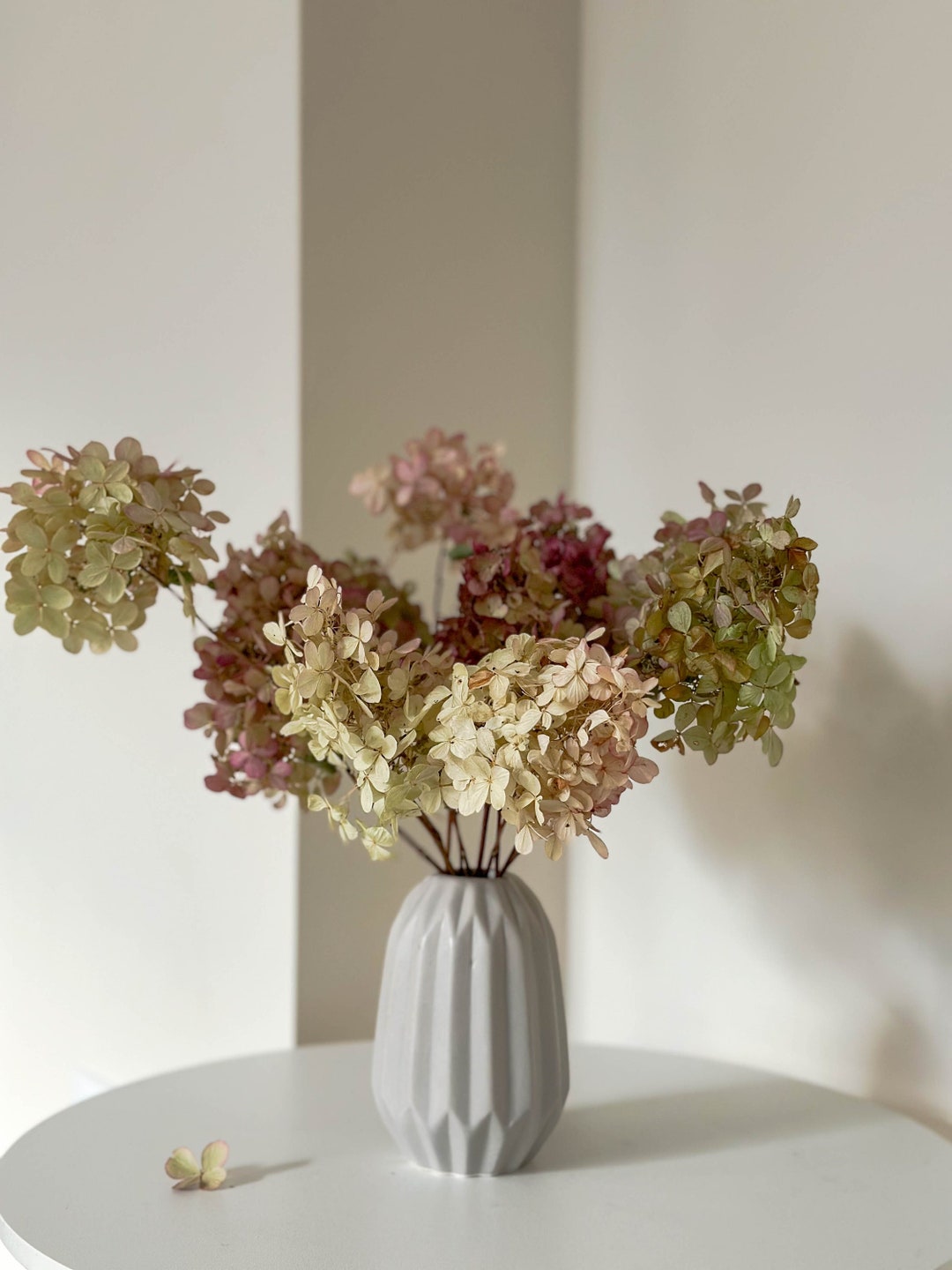 Dried Hydrangea Short 9 Stems, Chic Home Decor, Dried Hydrangea Flower ...