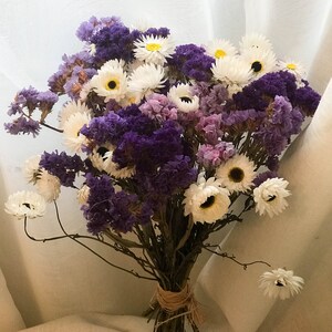 Dried Blue Flower Bouquet, Dried Straw Flowers Bouquet, Dried Flower ...