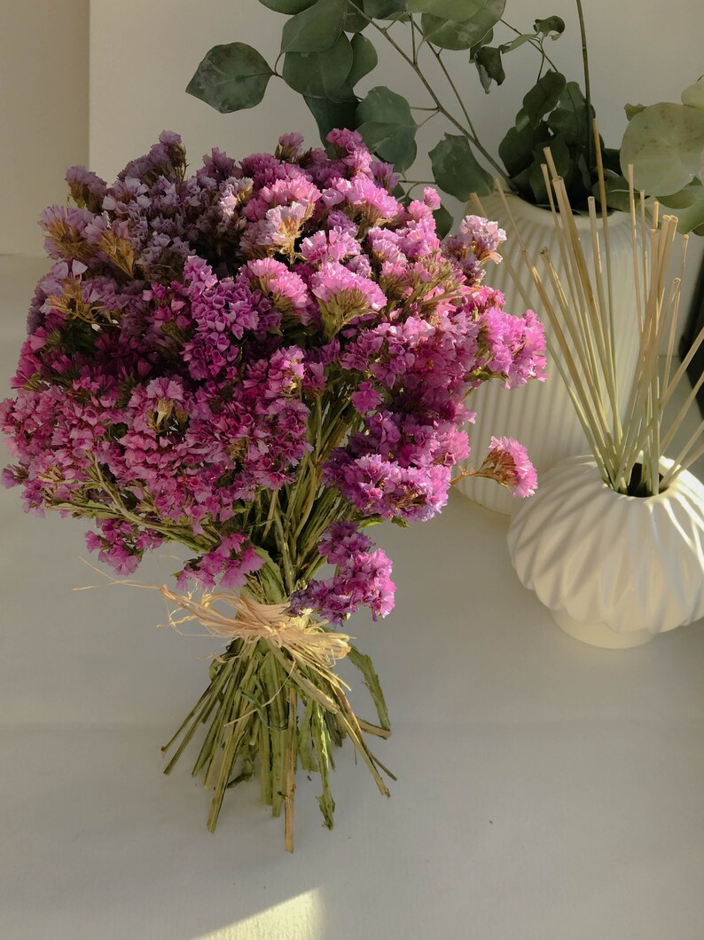 Dried Limonium Flowers, Preserved Statice Lavender Colors, Dried ...