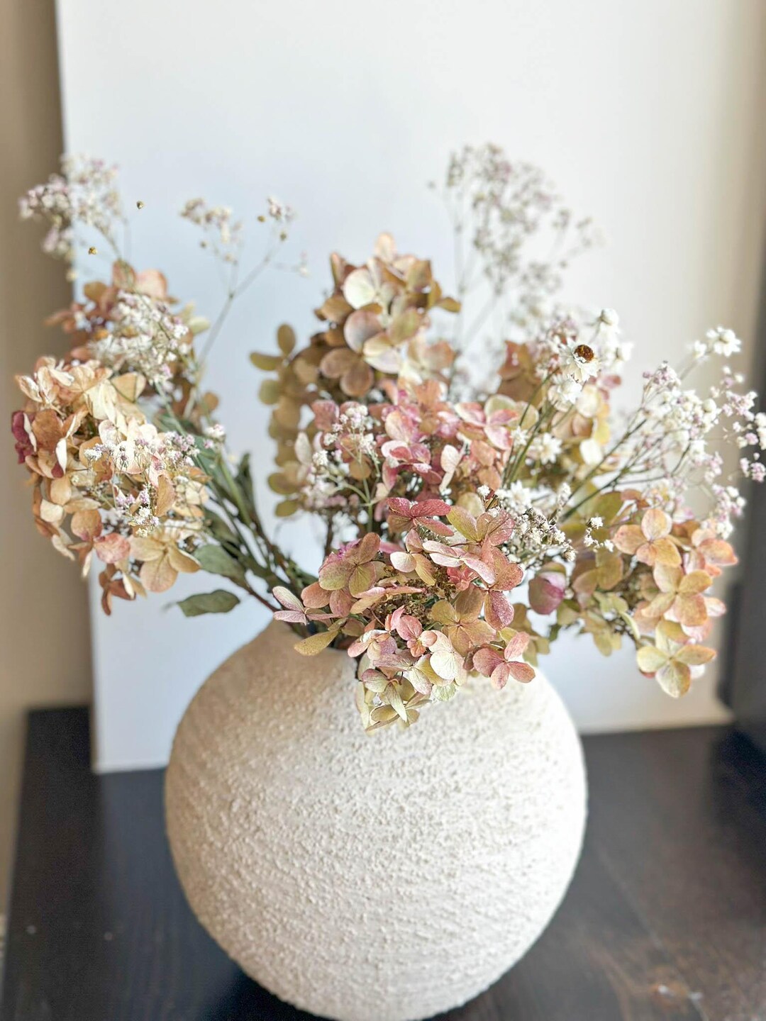 Dried Hydrangea Stems: 5 Short Stalks, Boho Home Decor - Etsy
